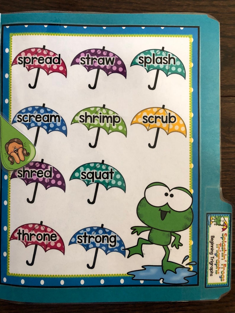 Splashin Frogs Trigraph Phonics File Folder Game Literacy - Etsy