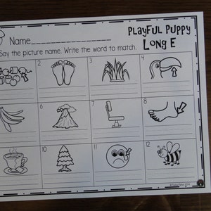 Playful Puppy Long Vowel E Team Ee - Ea Word Puzzle Cards Teacher Made ...