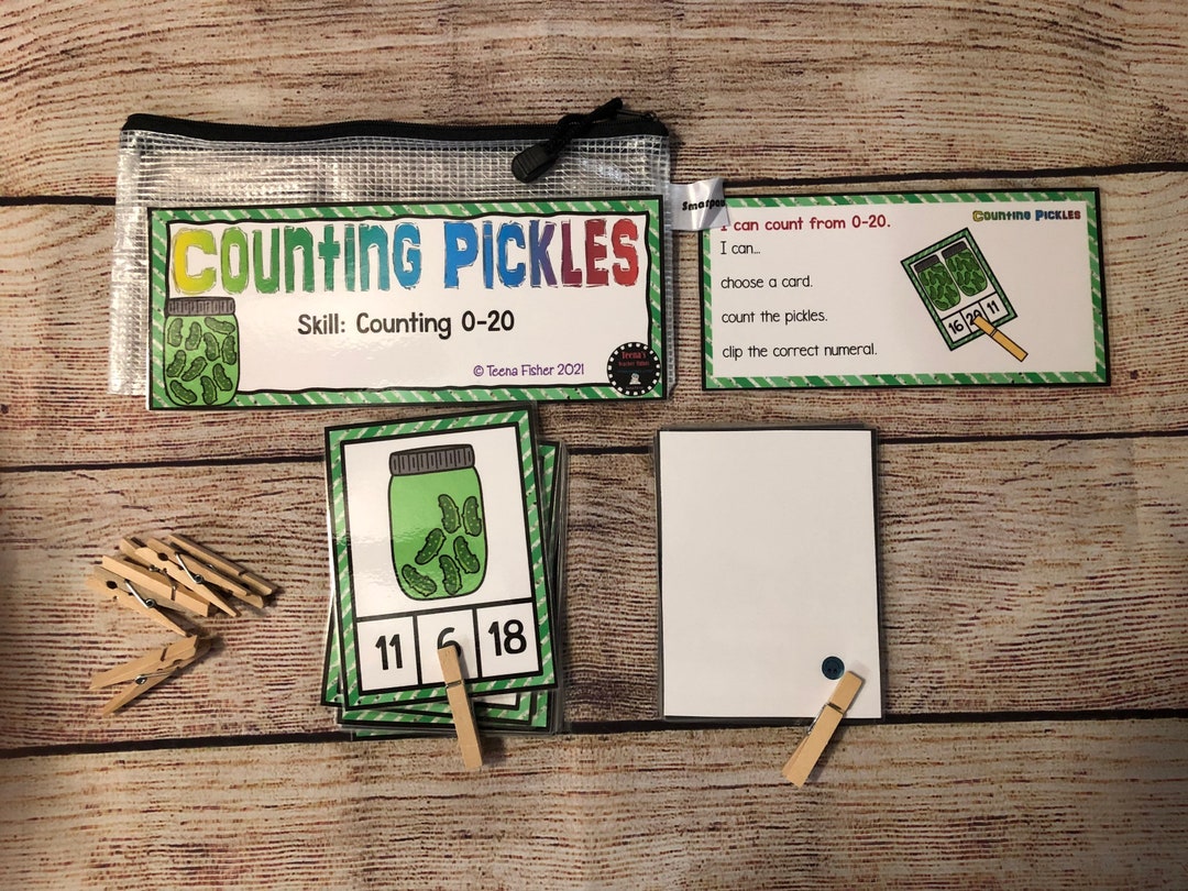Teacher Made Counting 0-20 Counting Pickles Clip Cards Math Center ...
