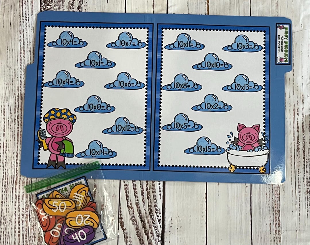 Piggy Problems Math File Folder Game Center Teacher Resource ...