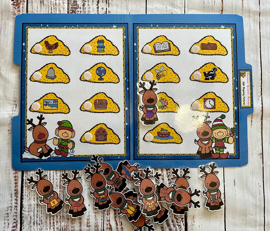 Reindeer Training Rhyming Picture Matching File Folder Games Literacy ...