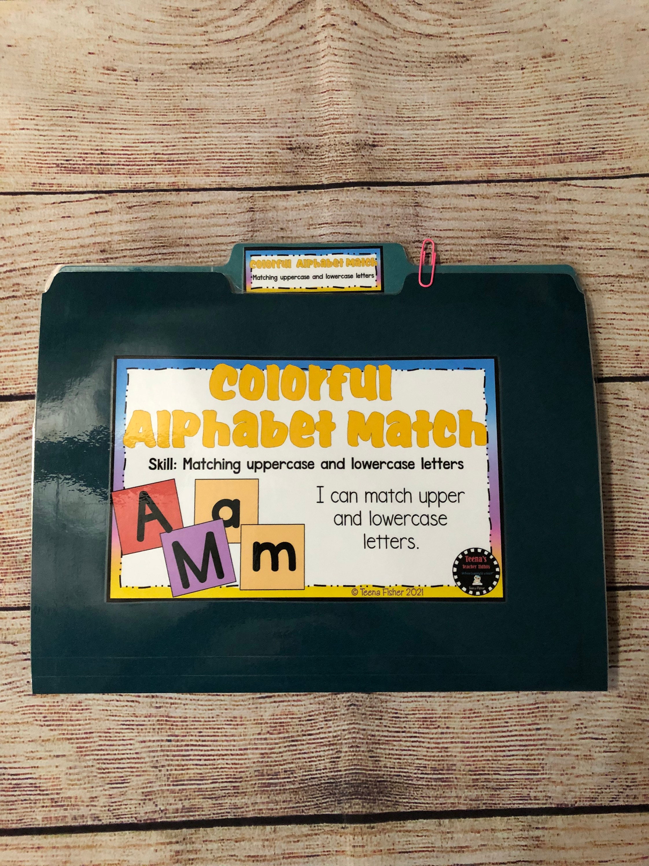 Colorful Alphabet Match File Folder Game Literacy Center - Etsy