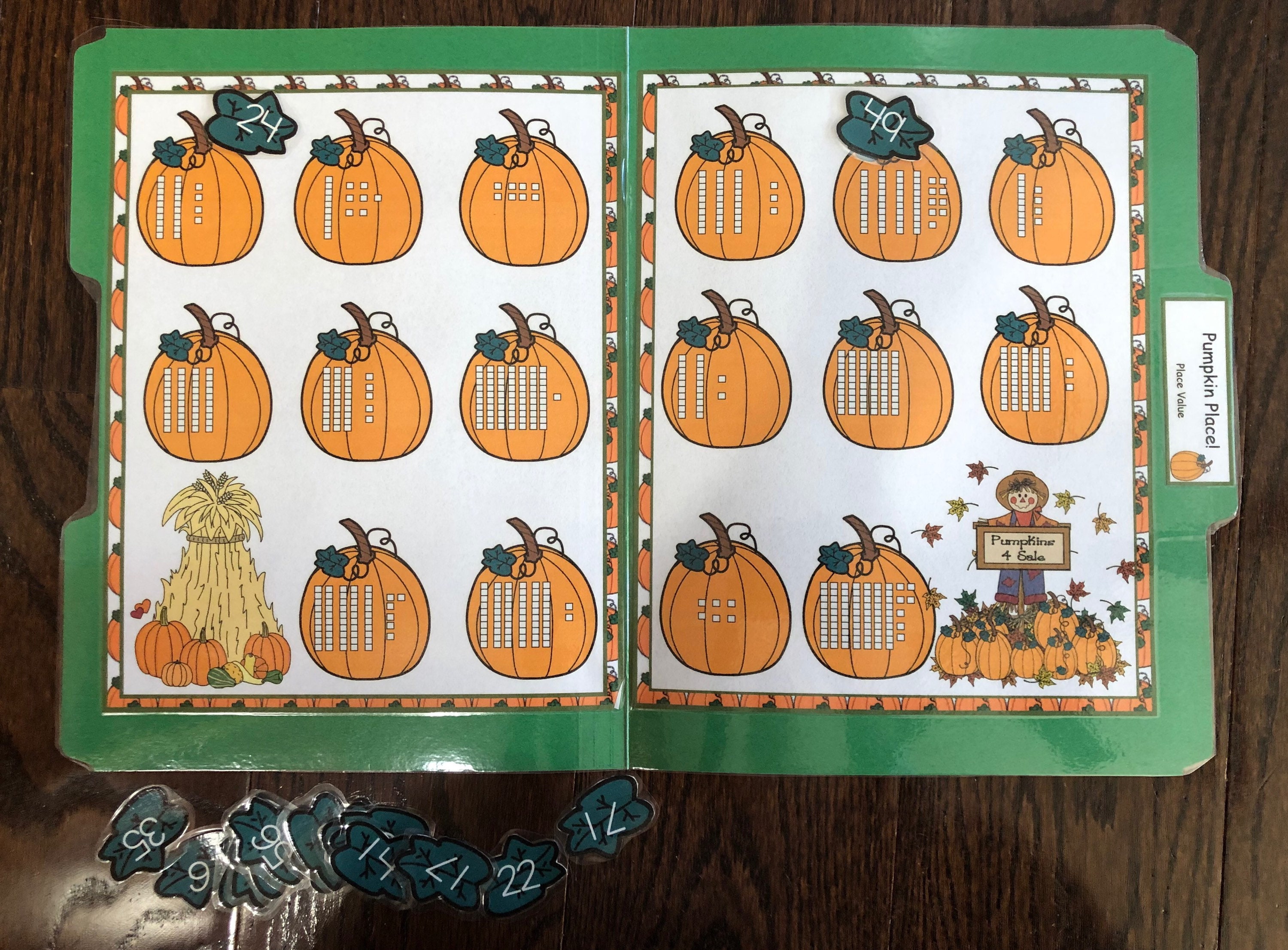 Teacher Made Fall Pumpkin Place Value File Folder Game Math - Etsy