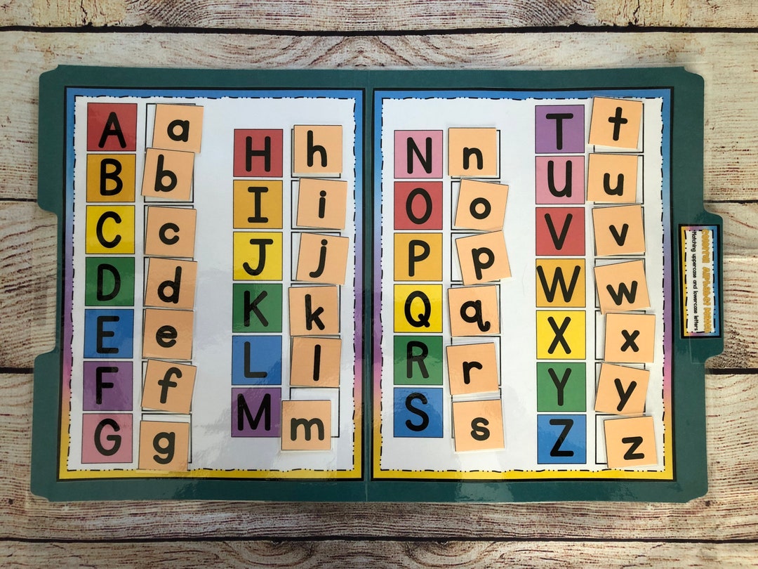 Colorful Alphabet Match File Folder Game Literacy Center Language Arts ...