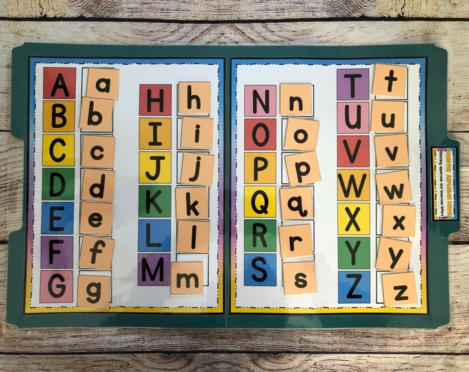 Colorful Alphabet Match File Folder Game Literacy Center Language Arts ...