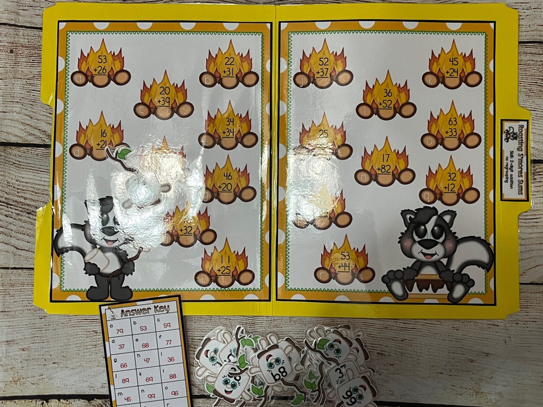 Roasting S’more’s Addition 2 Digit Teacher Made Math File Folder Game ...
