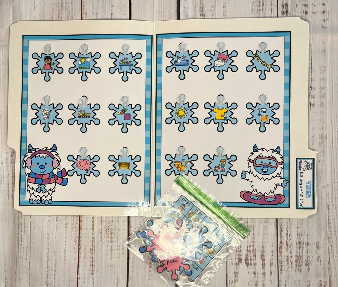 Yeti! Long Vowel A - Ai, Ay Teams Literacy Phonics File Folder Game ...