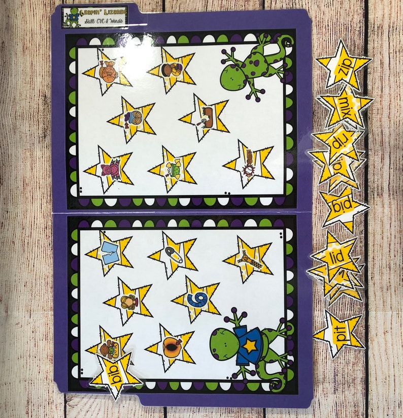 Leapin Lizards CVC Words Short I Phonics File Folder Game | Etsy