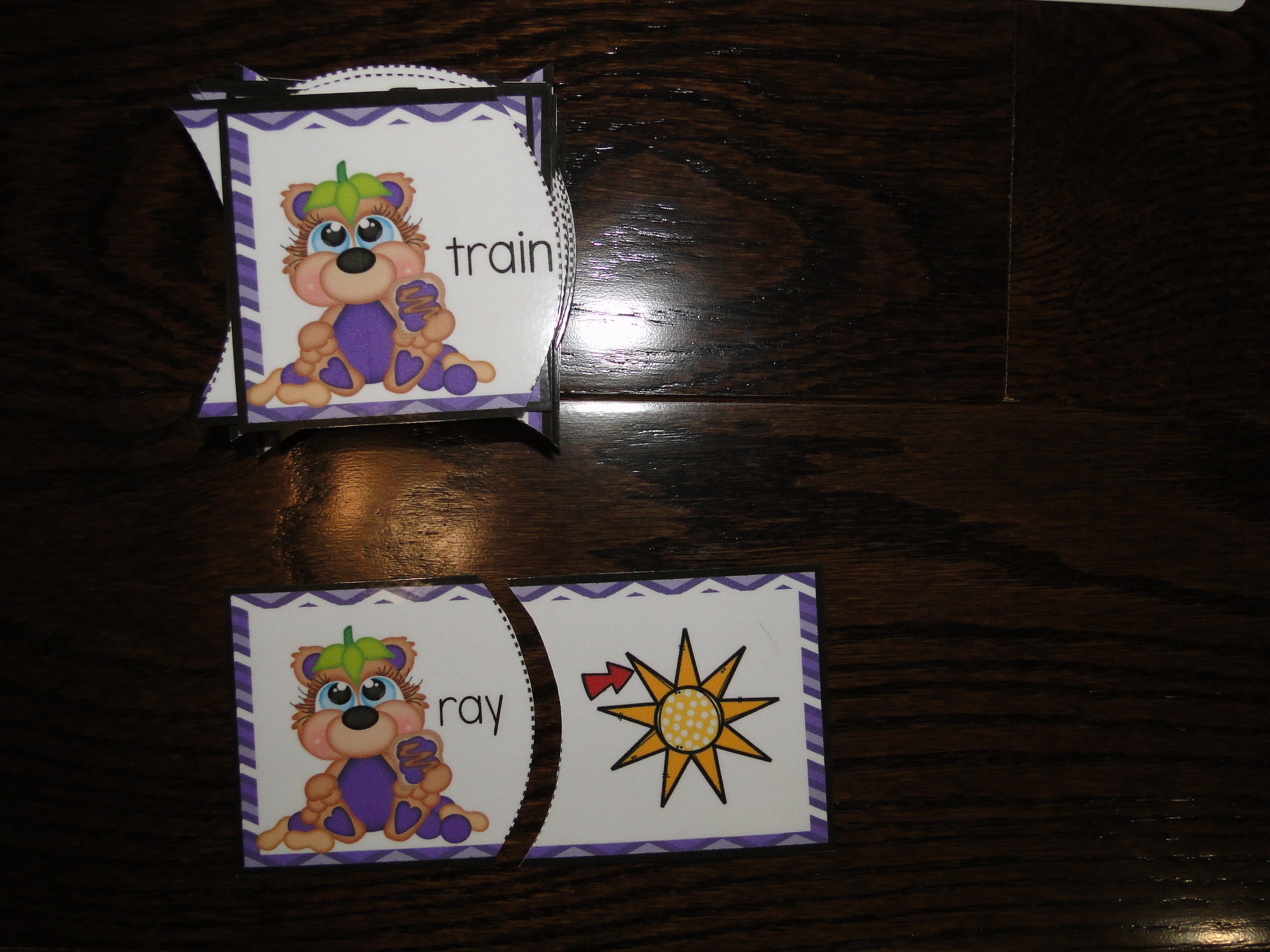 Grape Bear Long A Vowel Team Ai Ay Word Puzzle Cards Teacher Made ...