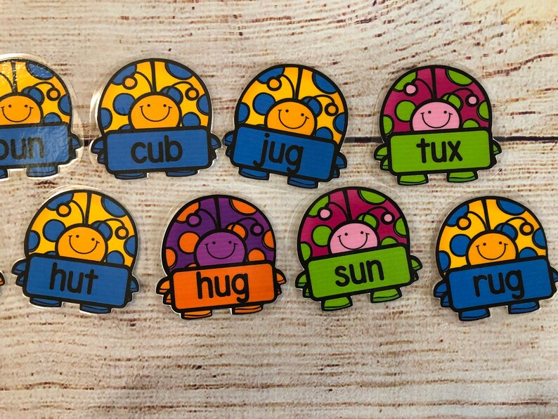 Catching Bugs CVC Words Short U Phonics File Folder Game - Etsy