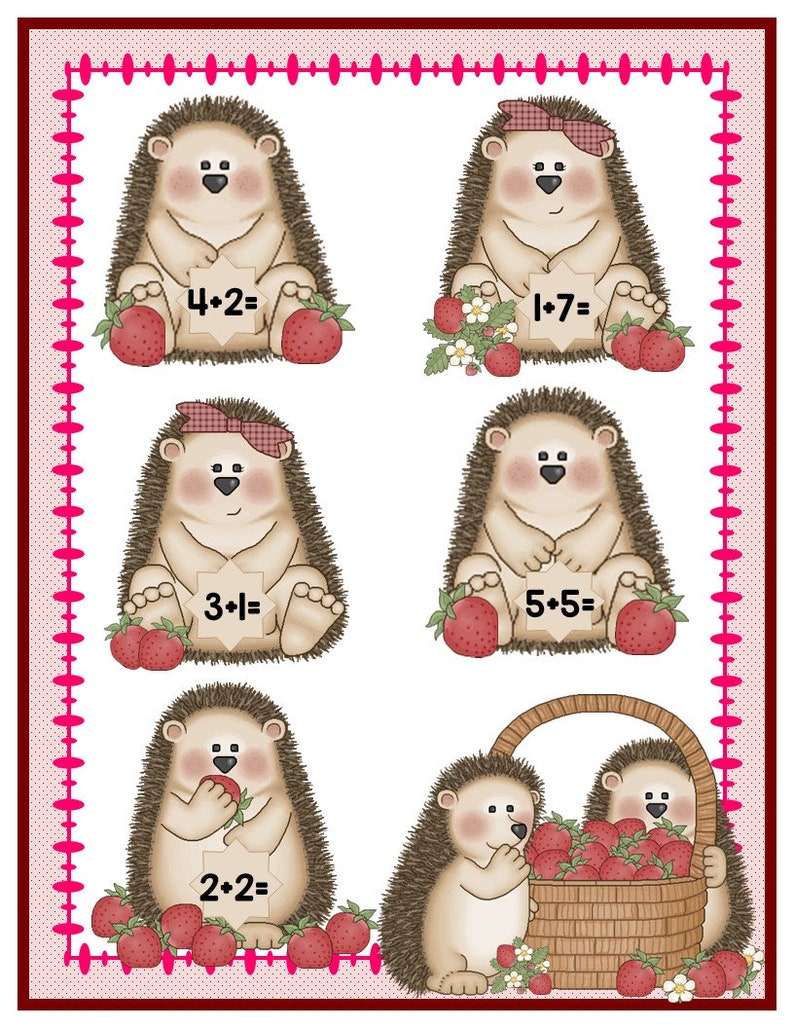 Berry Sweet Addition Math File Folder Game Kindergarten Preschool - PDF ...