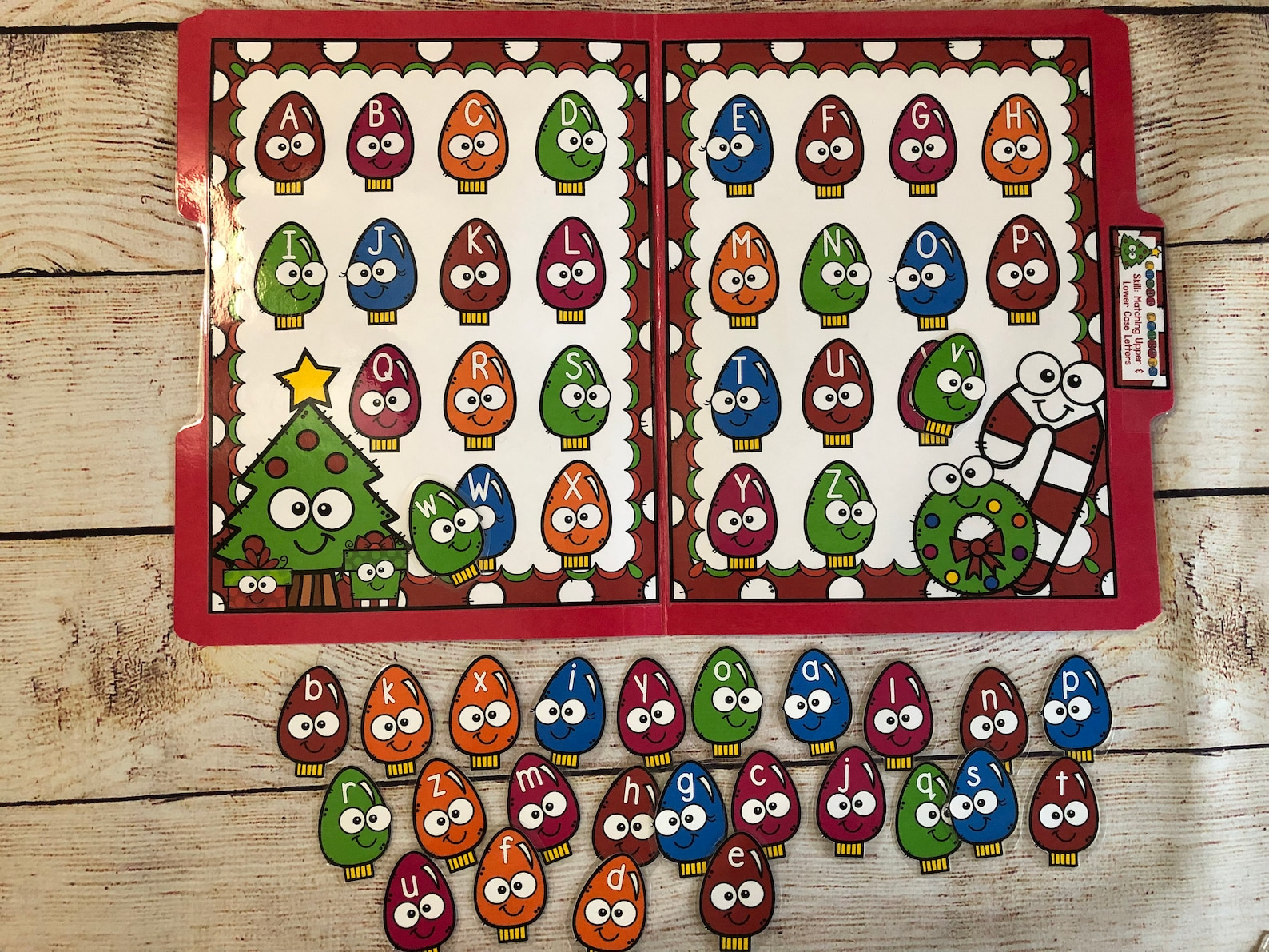 Teacher Made Light Letters Alphabet Matching File Folder Games Literacy ...