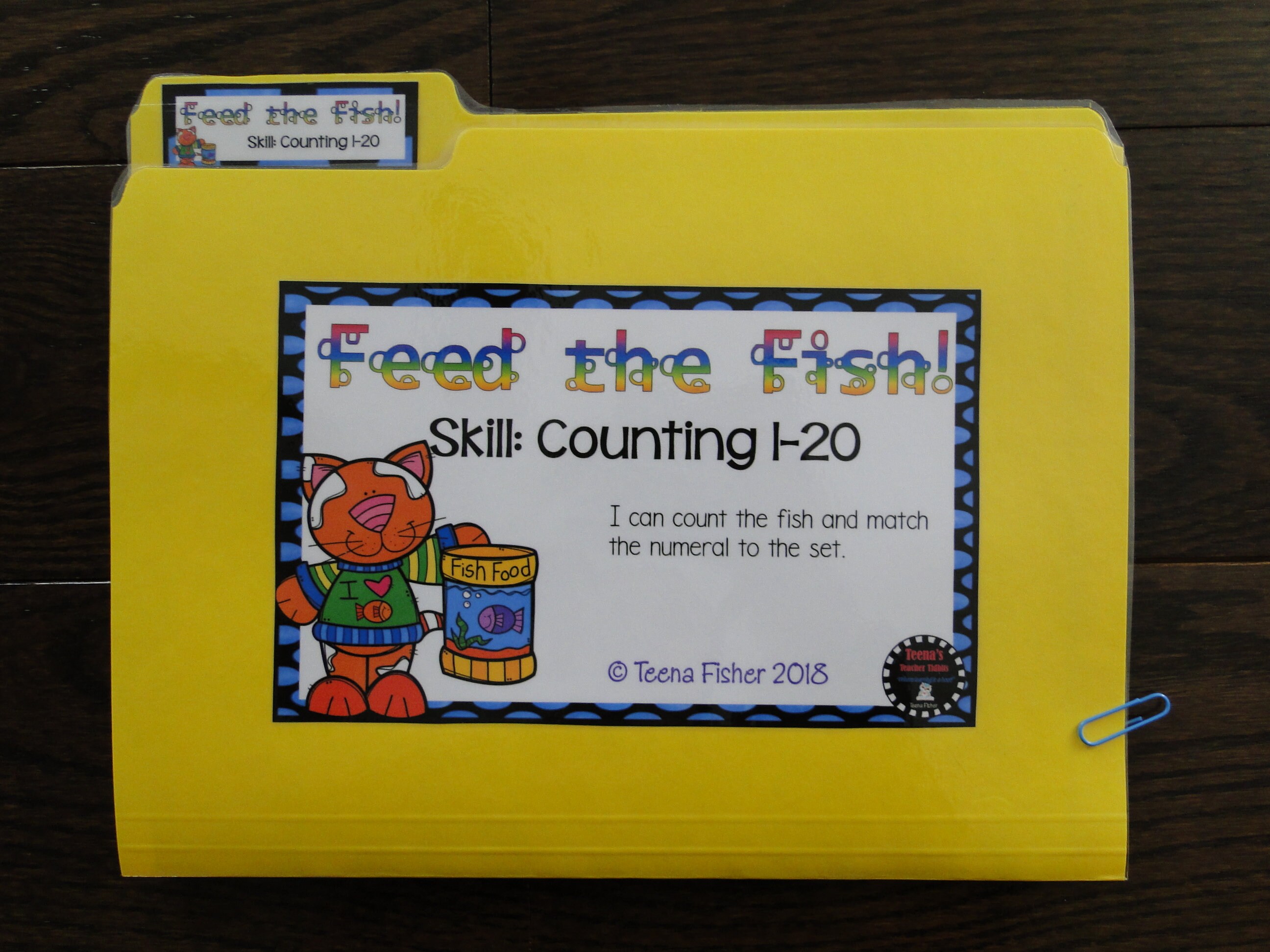 Feed the Fish Counting File Folder Game Numbers 120 | Etsy