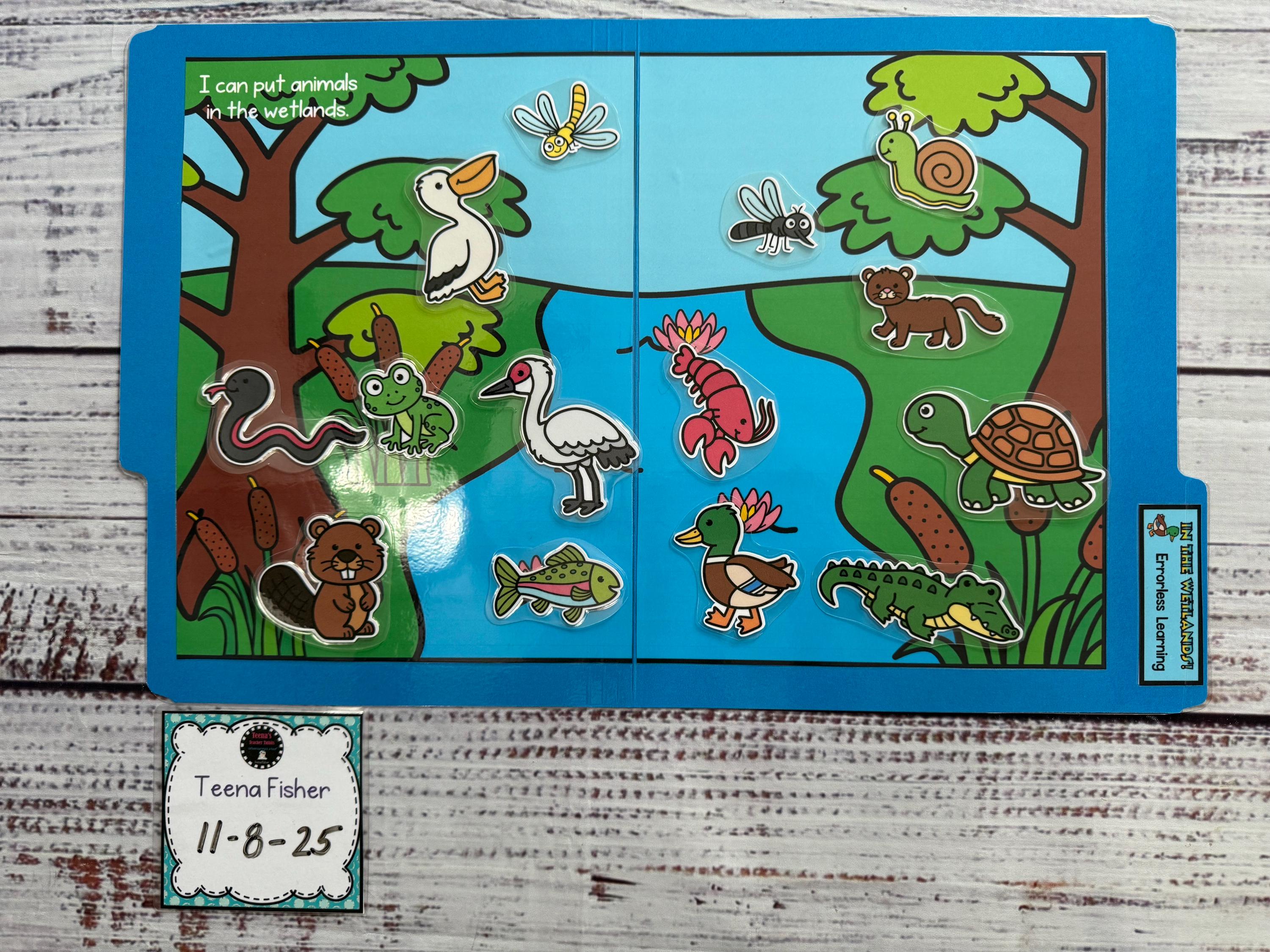 In the Wetlands! Errorless Learning File Folder Game Pre-k Visual ...