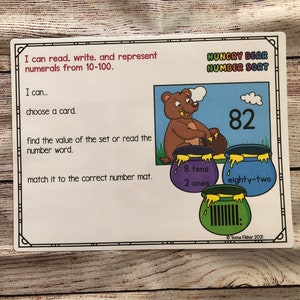 PDF VERSION Hungry Bear Number Sort 1-100 Place Value Base 10 Math ...
