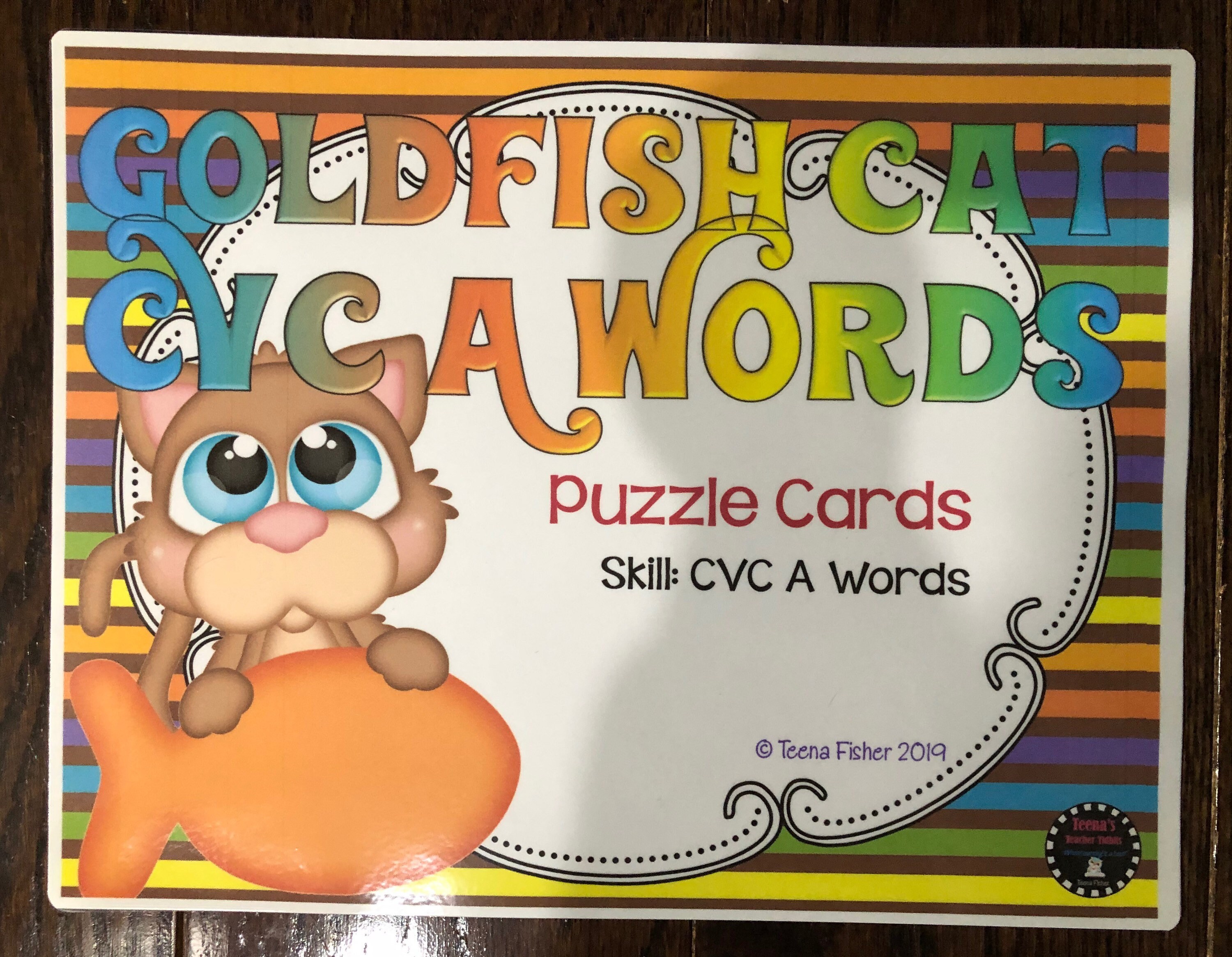 Goldfish Cat Short A CVC Word Puzzle Cards Teacher Made - Etsy