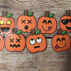 Pumpkin Emoji Pattern Matching File Folder Game Kindergarten Preschool ...
