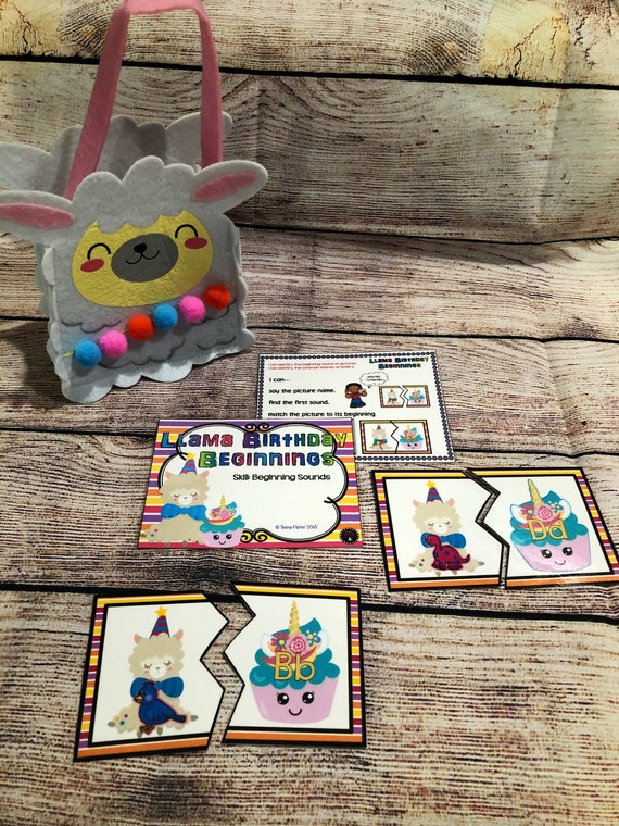Llama Birthday Beginning Sounds Busy Bag Quiet Time | Etsy