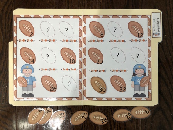 Football Fun Skip Counting by 2s File Folder Game 130 | Etsy