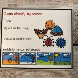 Season Sort Task Box Cards Preschool Busy Bag Classification Sorting - Etsy