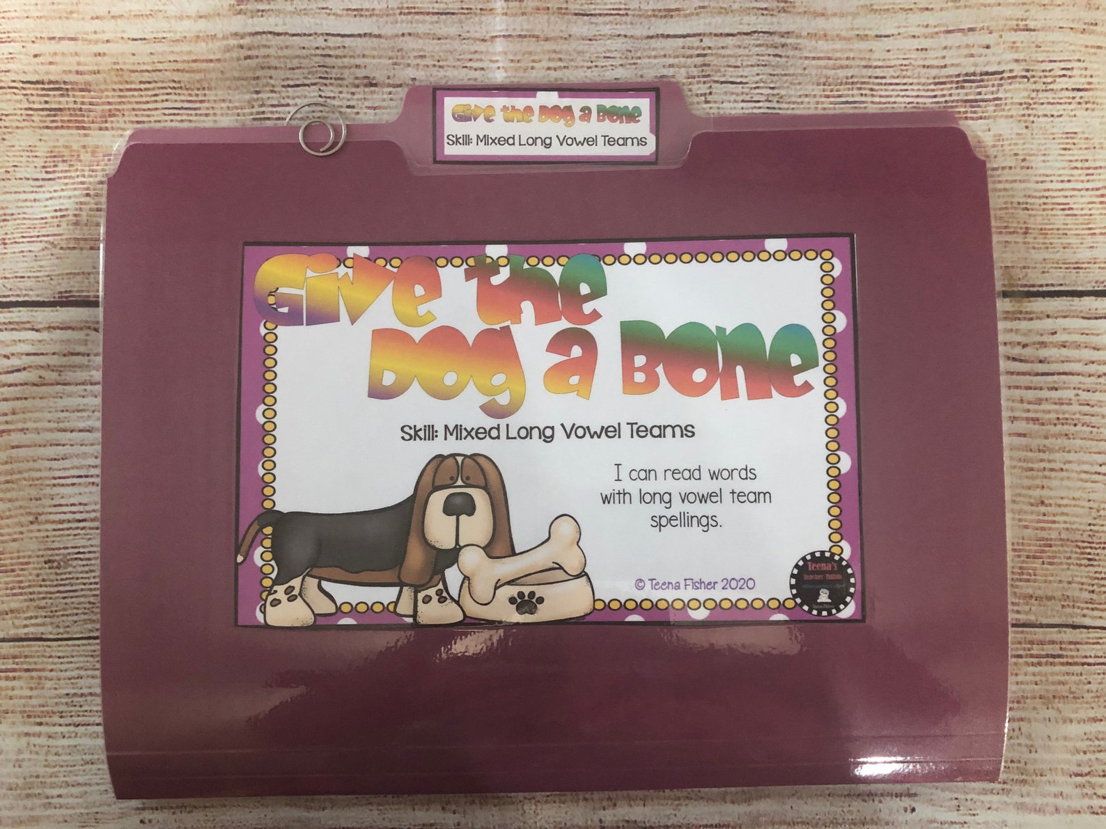 Give the Dog a Bone Long Vowel Teams Literacy Phonics File - Etsy