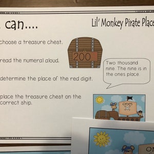 PDF Version Lil' Monkey Pirate Place Value Math First Second Grade ...