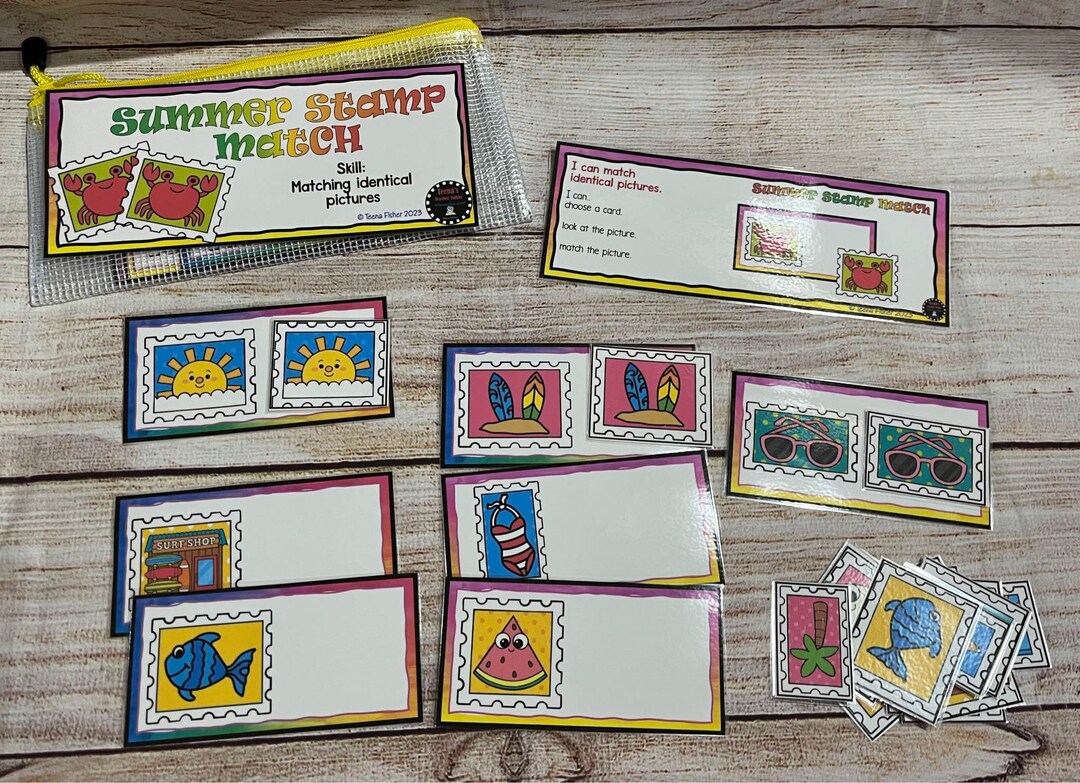 Summer Stamp Match Identical Picture Matching Visual Discrimination ...