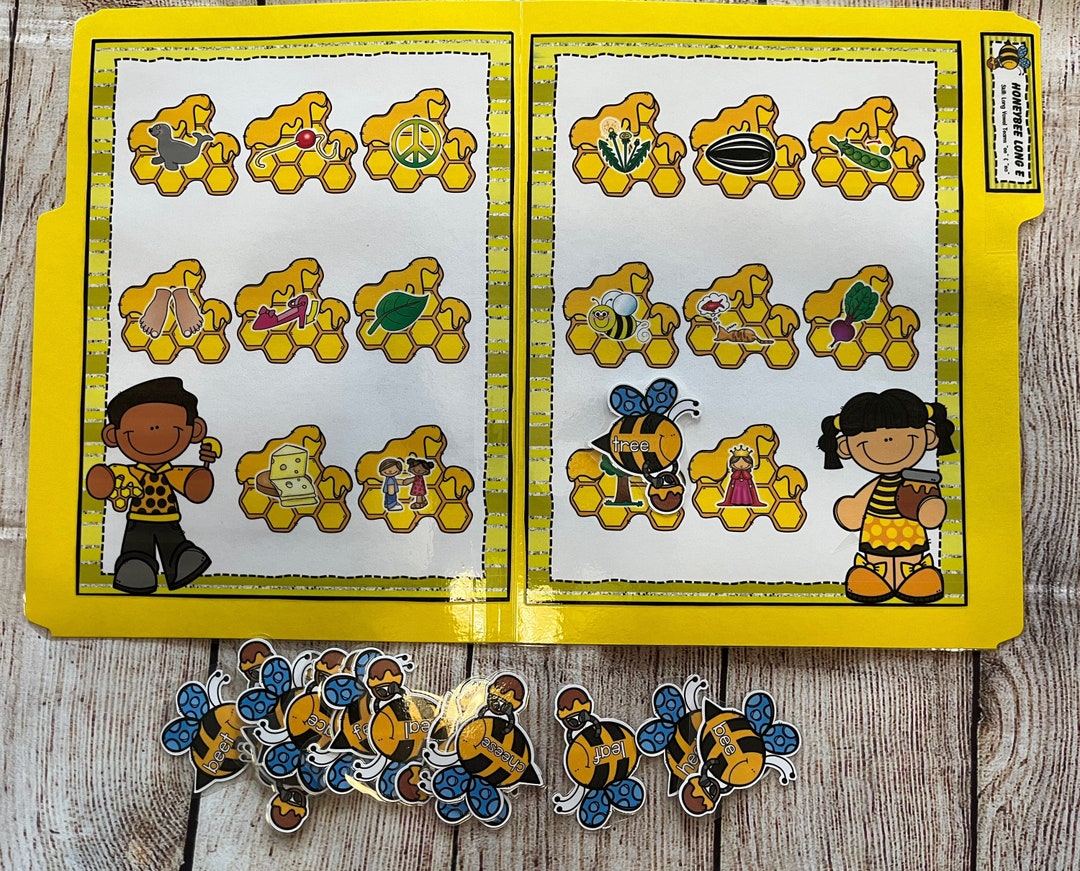 Honeybee Long E Vowel Team Word Families "ee" & "ea" Phonics Match ...