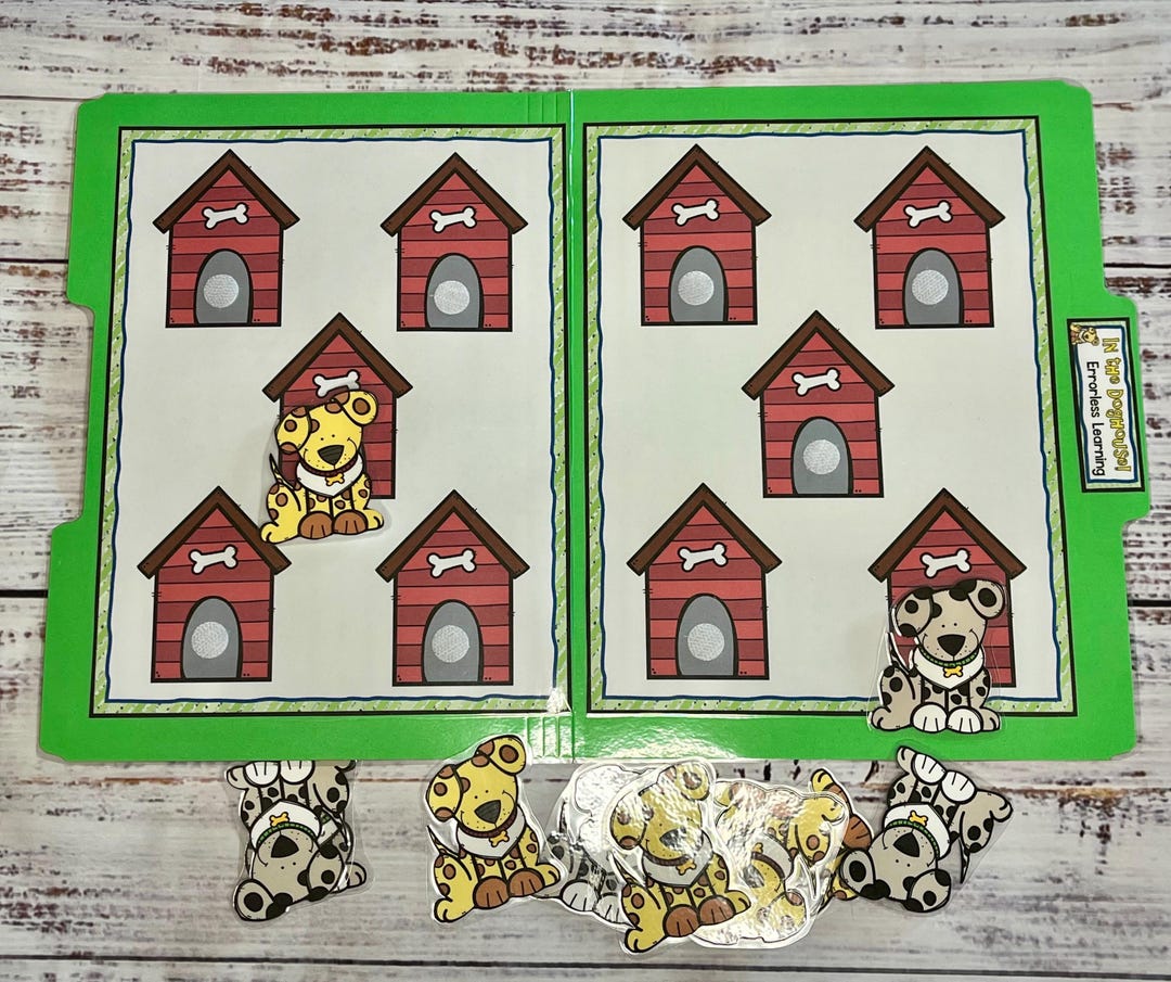 In the Doghouse! Errorless Learning File Folder Game Pre-k Visual ...