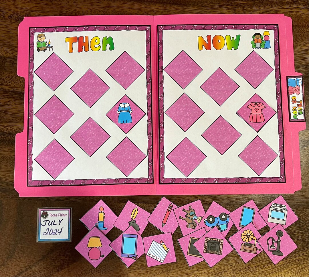 Then and Now Social Studies File Folder Game Task Activity Busy Bag - Etsy