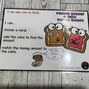 PDF Version Peanut Butter & Jelly Money Match Mixed Coins to 2.00 First ...