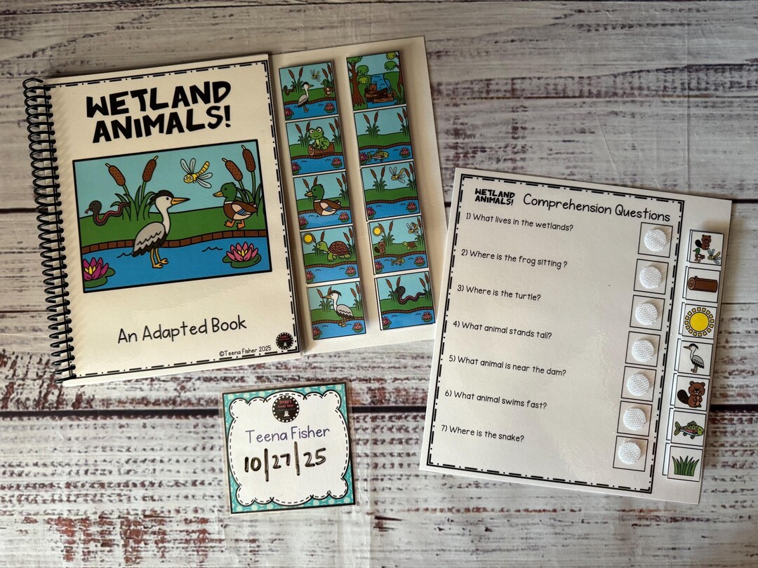 HARD COPY -wetland Animals! Adapted Book Interactive Autism Special ...
