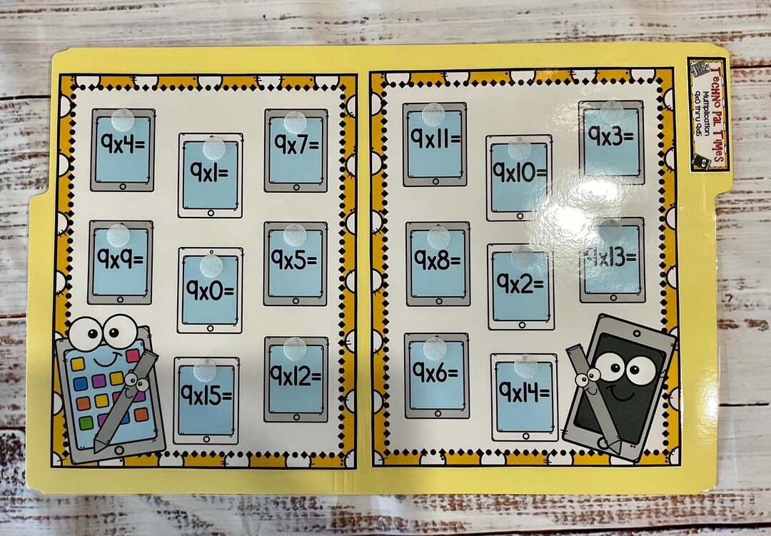 Techno Pal Times Math File Folder Game Center Teacher Resource ...