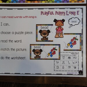 Playful Puppy Long Vowel E Team Ee - Ea Word Puzzle Cards Teacher Made ...