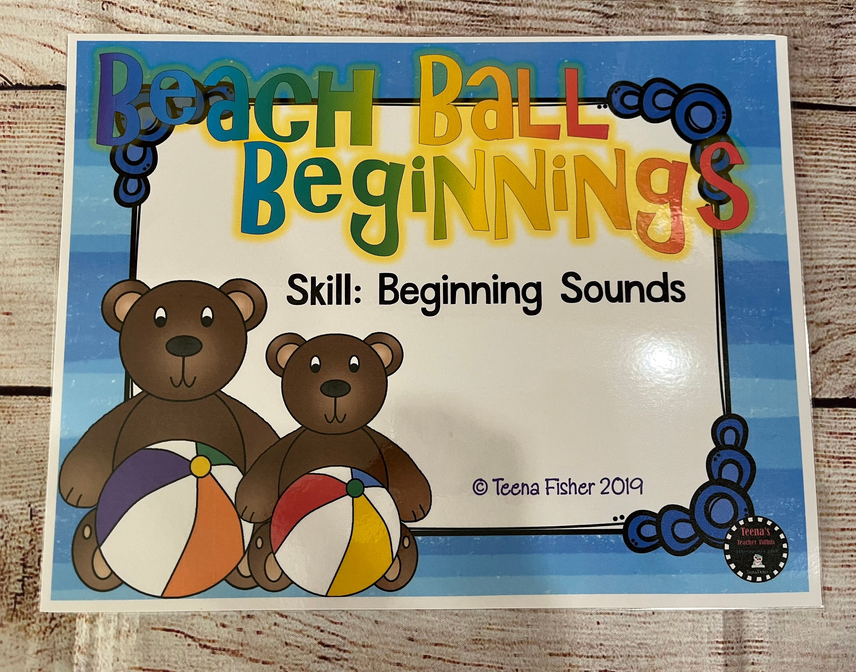 Beachball Beginning Sounds Literacy Phonics File Folder Game - Etsy