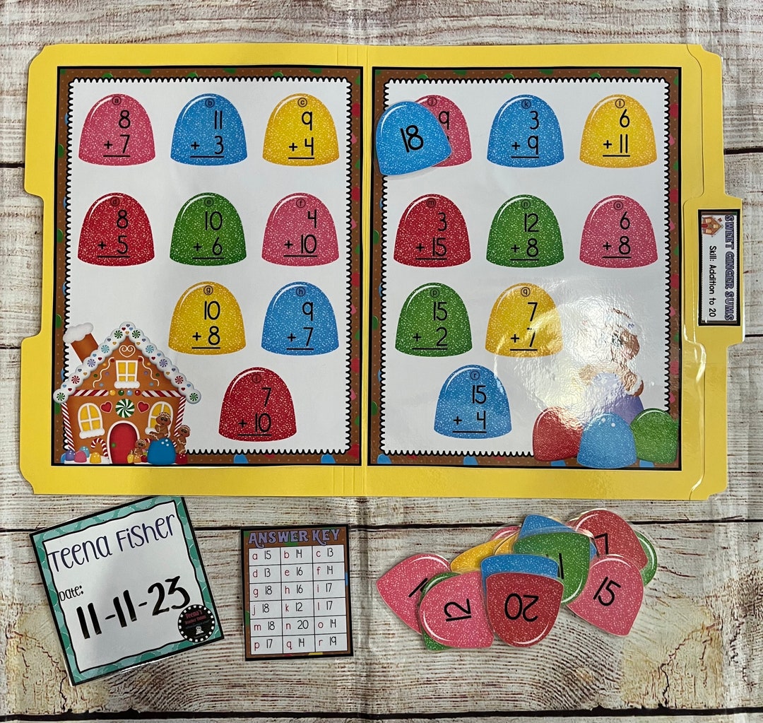 Sweet Ginger Sums Addition to 20 Teacher Made Math File Folder Game ...