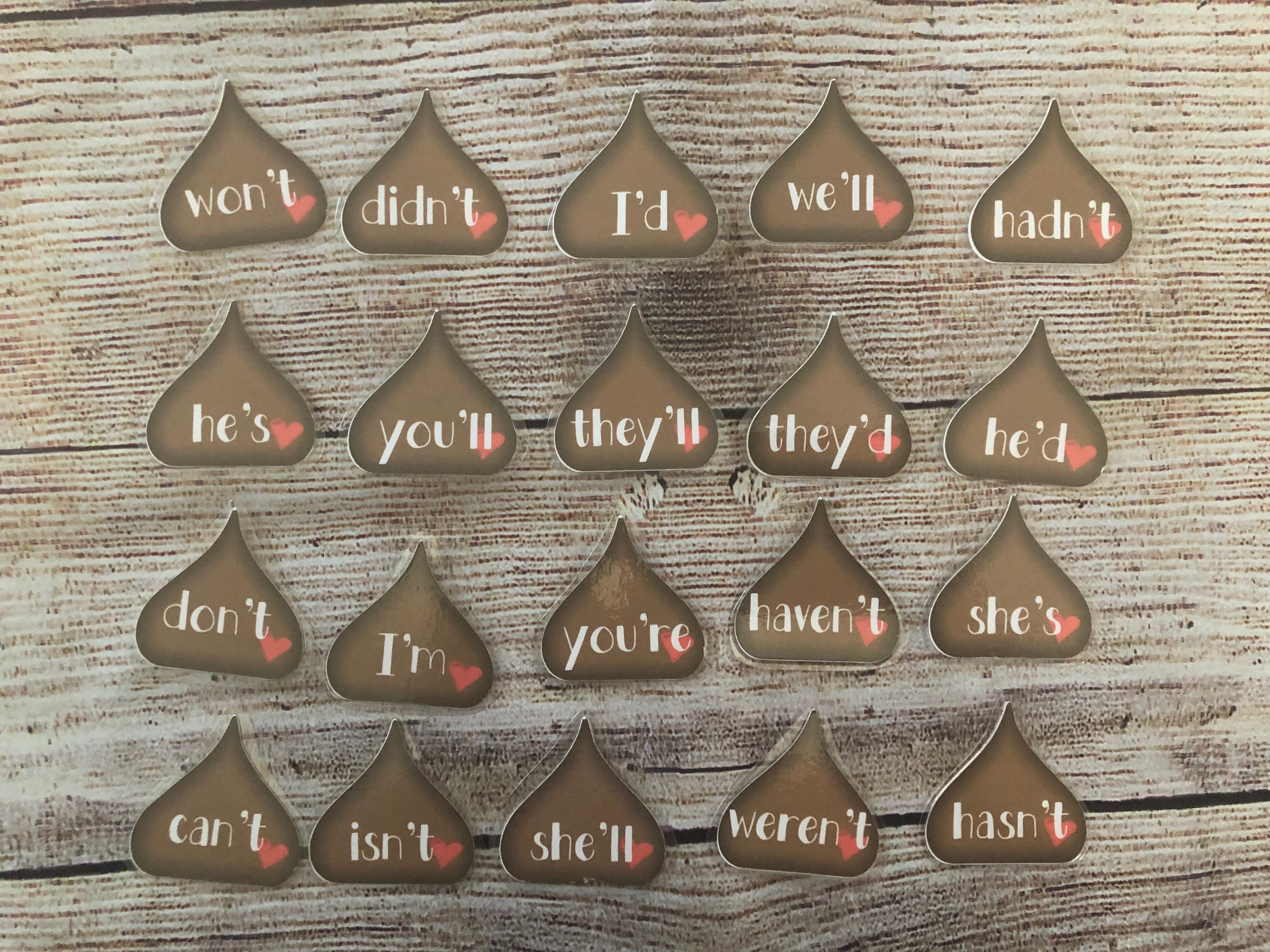 Cocoa Kisses Contractions Grammar Language Arts File Folder Game First ...