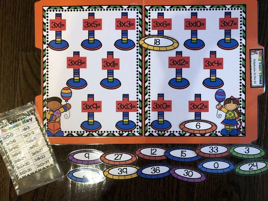 Ring Toss Times Math File Folder Game Center Teacher Resource ...