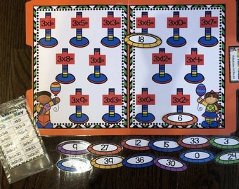 Toppings Times Math File Folder Game Center Teacher Resource | Etsy