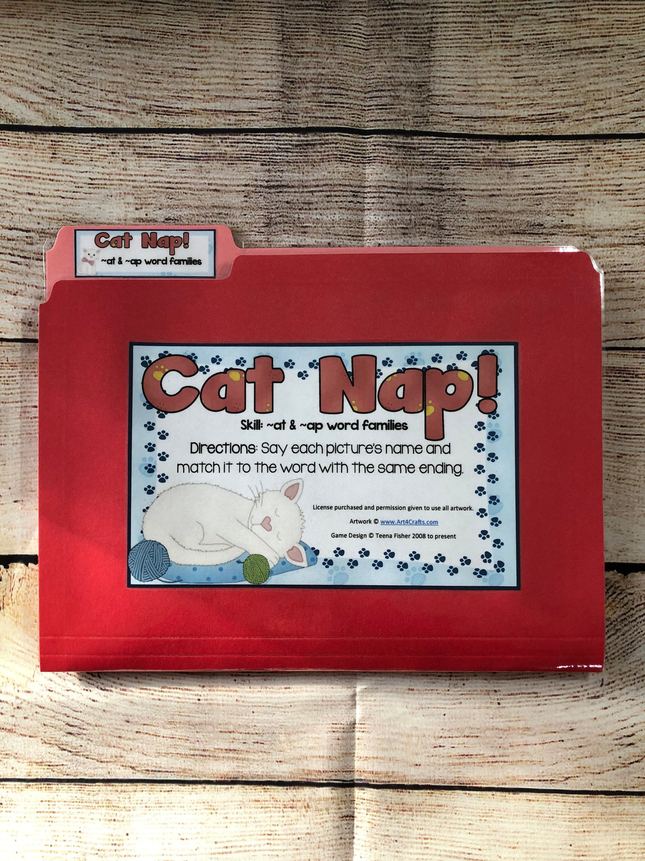 Cat Nap CVC Short A Ap/at Word Families Phonics Sort & Match - Etsy