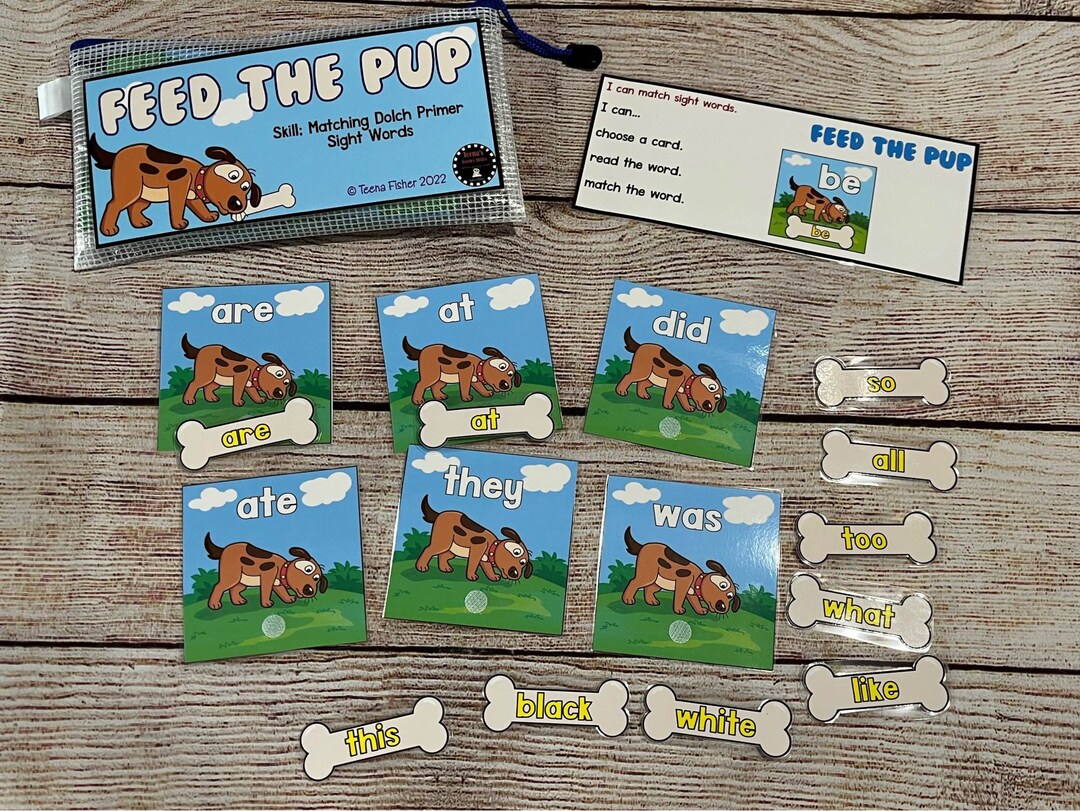 Dolch Primer Sight Word Activity Bag Busy Task Box Literacy Center File ...