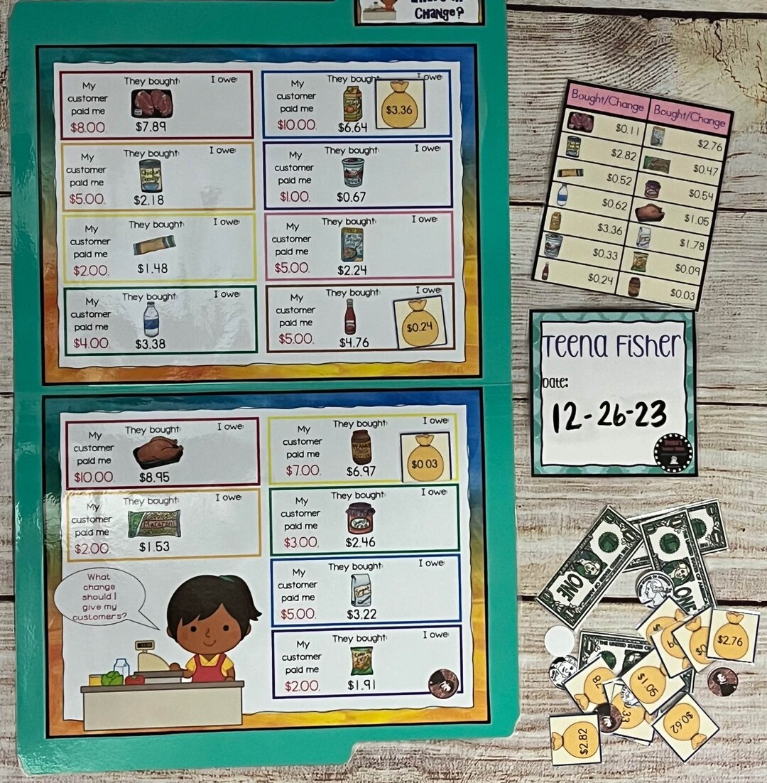 What's the Change? Money Coins Math Center Activity Homeschool First ...