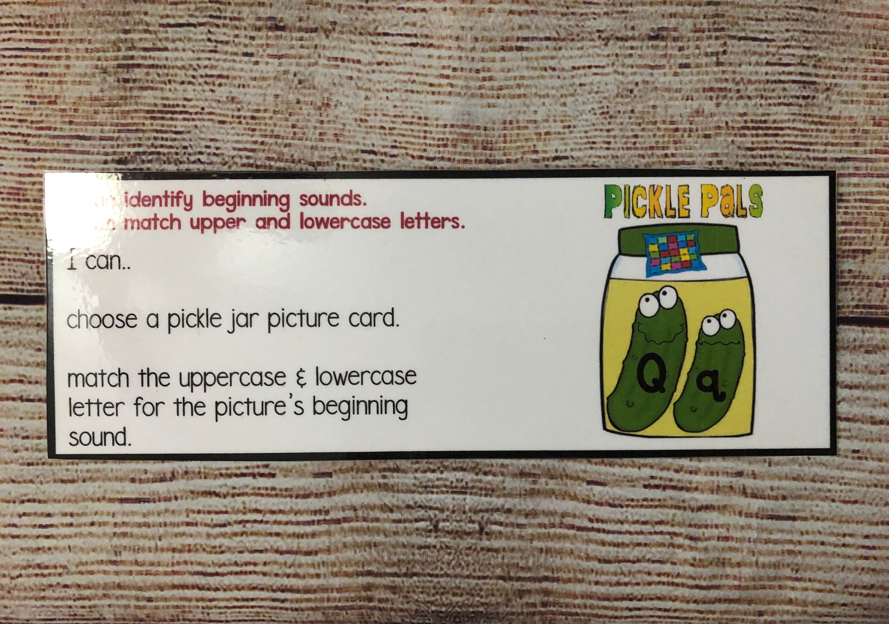 Preschool Kindergarten Pickle Pals Beginning Sounds, Busy Bag, Quiet ...