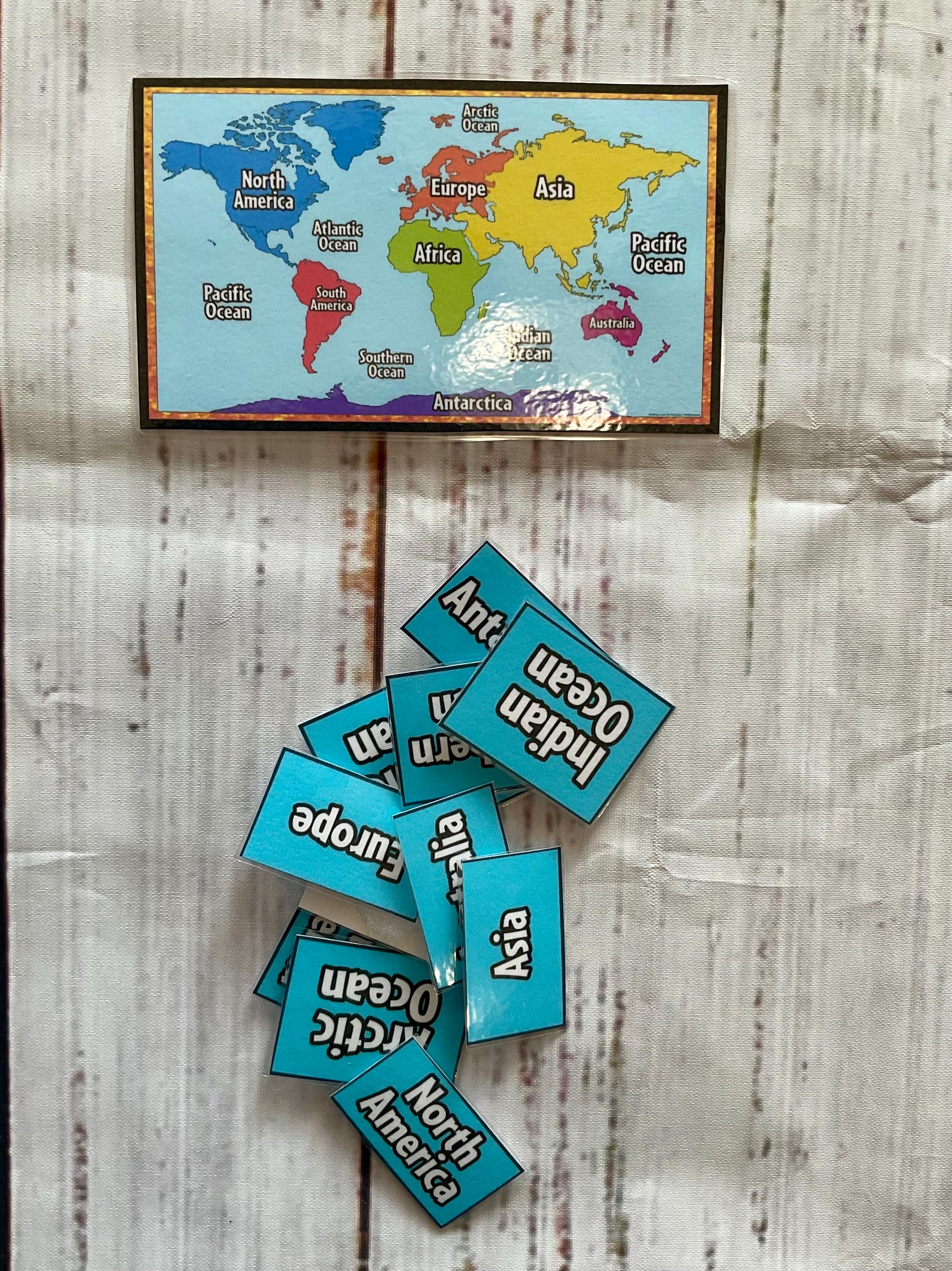 Continents and Oceans Geography Social Studies File Folder Game Task ...