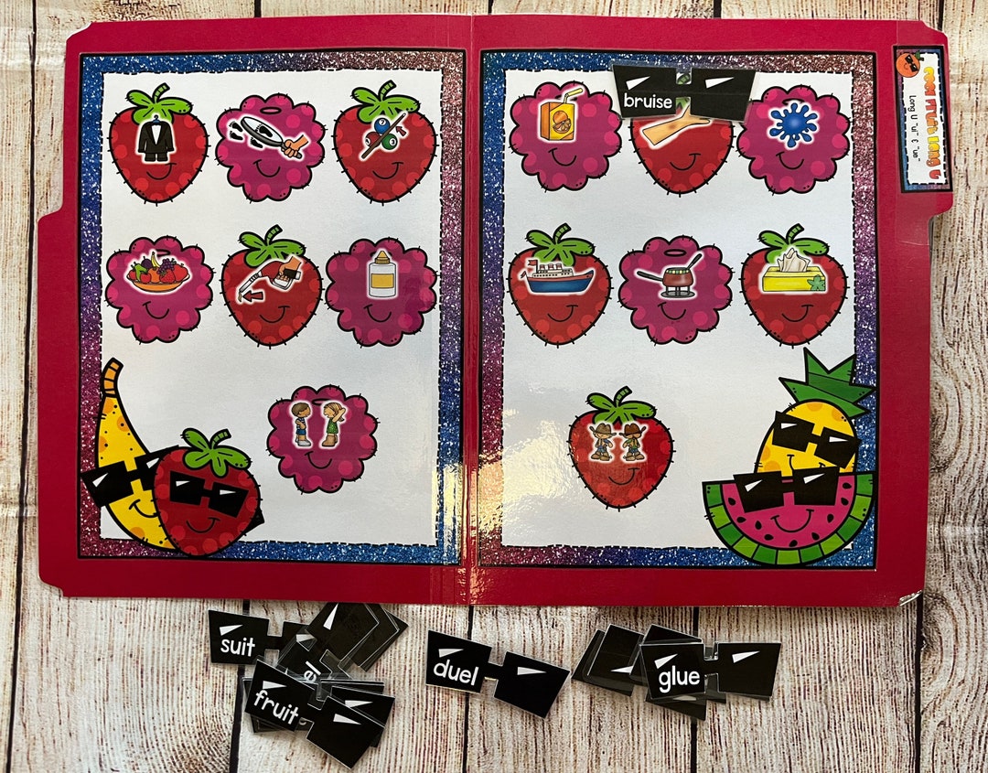 Cool Fruit Long U Vowel Team "ue" & "ui" Word Families Phonics Match ...