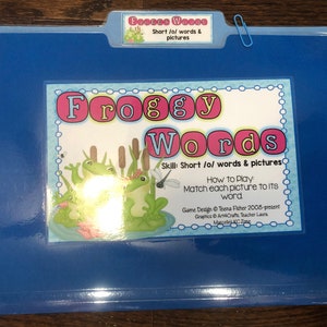 Froggy Words Teacher Made Short O Phonics Literacy Language File Folder ...