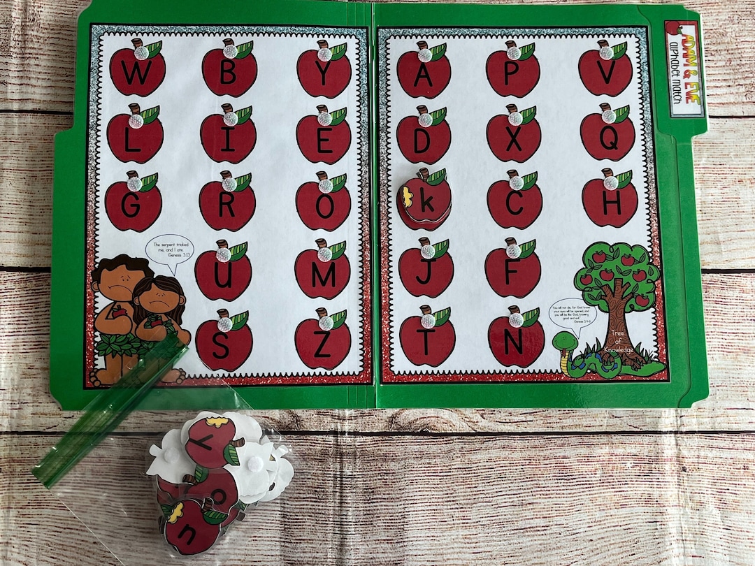 PDF VERSION Adam and Eve ABC Match File Folder Game Center Teacher ...