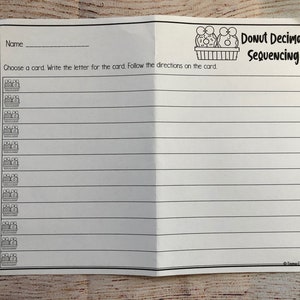 Donut Decimal Sequencing Ordering Decimals Math File Folder Game Center ...
