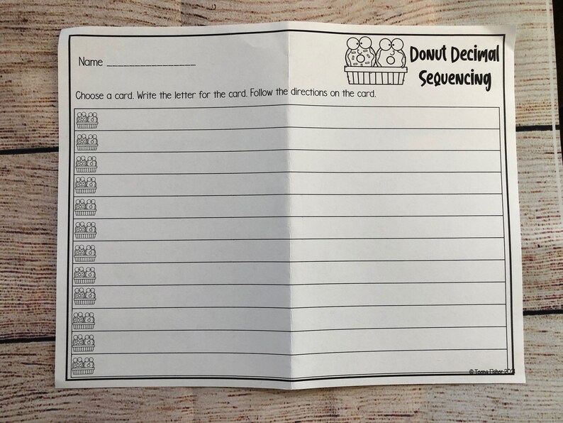 Donut Decimal Sequencing Ordering Decimals Math File Folder Game Center ...