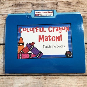 Crayon Color Match Math File Folder Game Center Teacher Resource ...